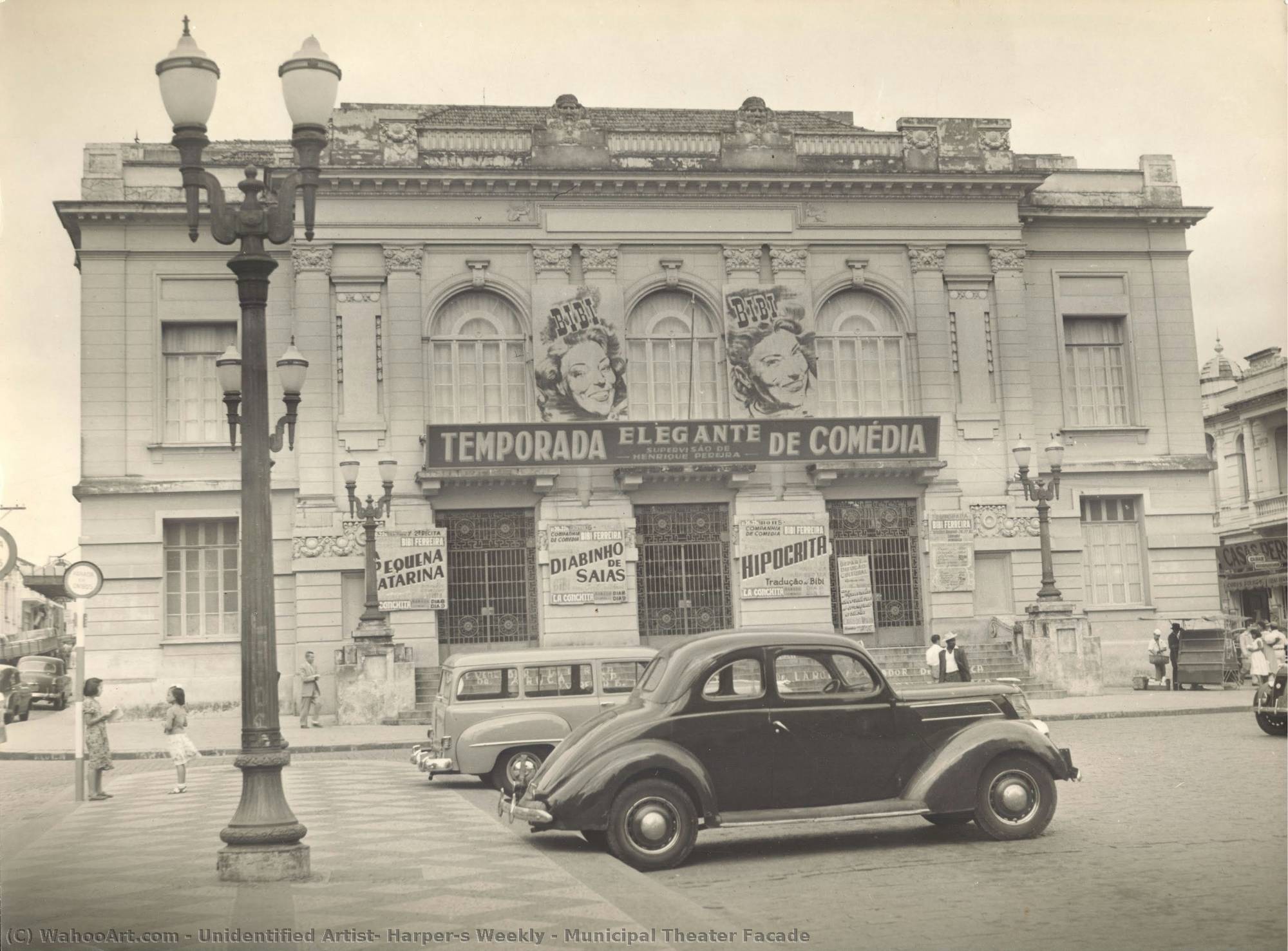 Achat Réplique De Peinture Théâtre municipal Facade, 1952 de ...