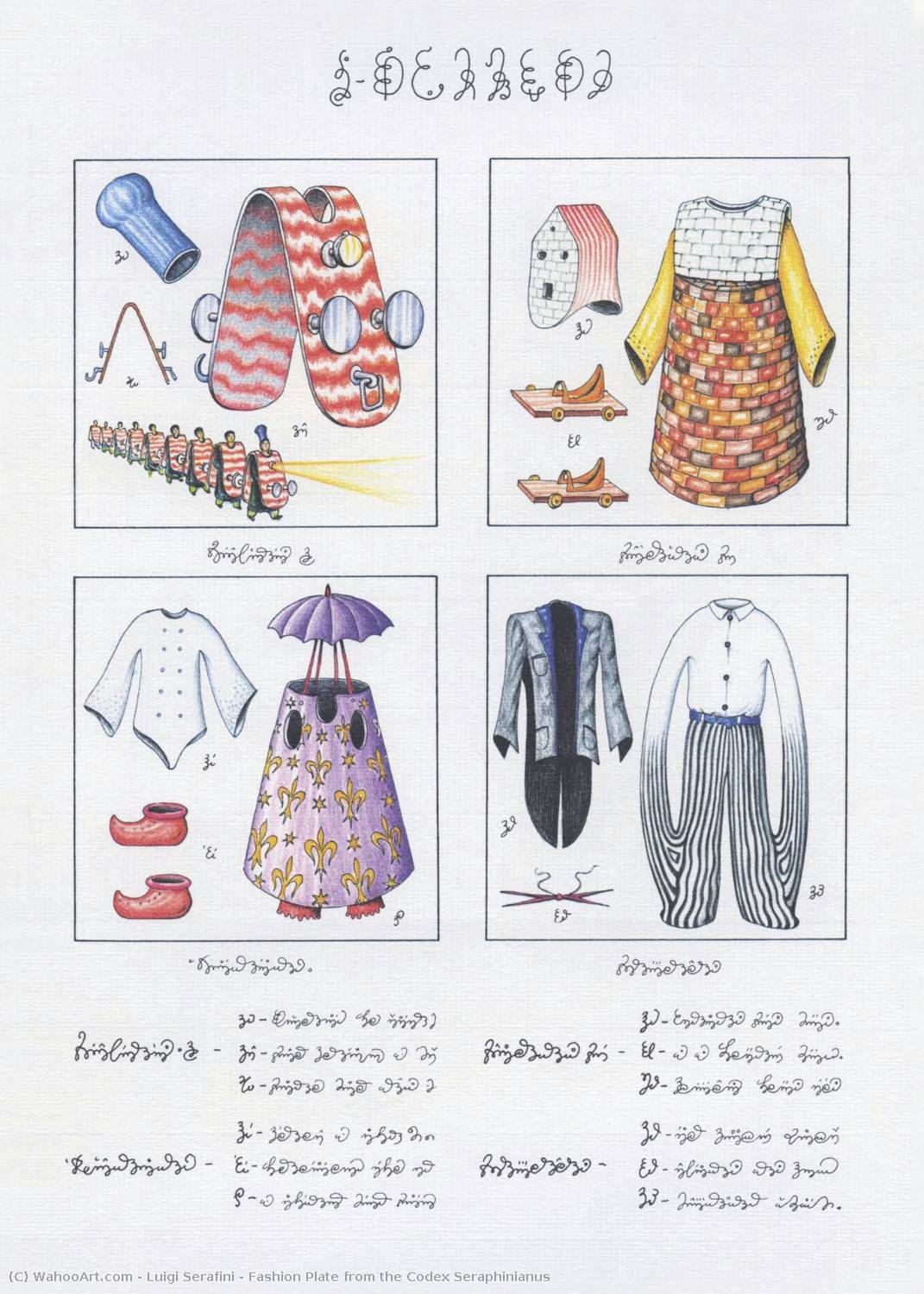 Fashion Plate from the Codex Seraphinianus, 1981 by Luigi Serafini ...