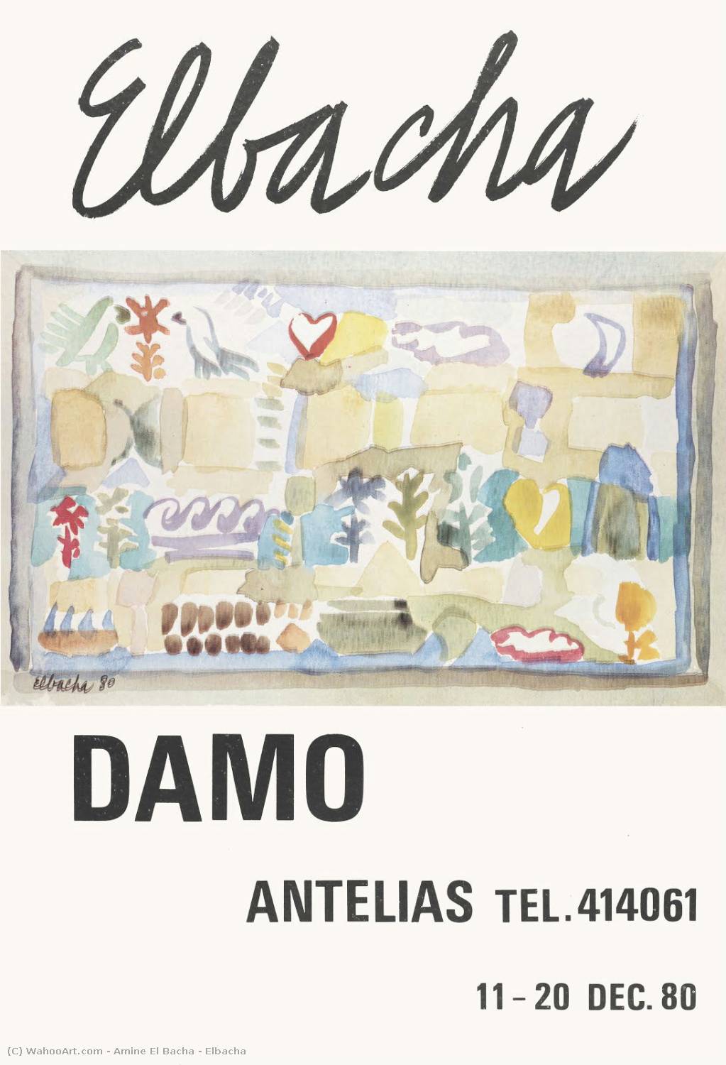 Elbacha, 1980 de Amine El Bacha Amine El Bacha | WahooArt.com
