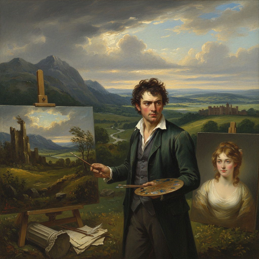 Richard Westall: Visioni Romantiche e l'Ascesa del Paesaggio e della ...