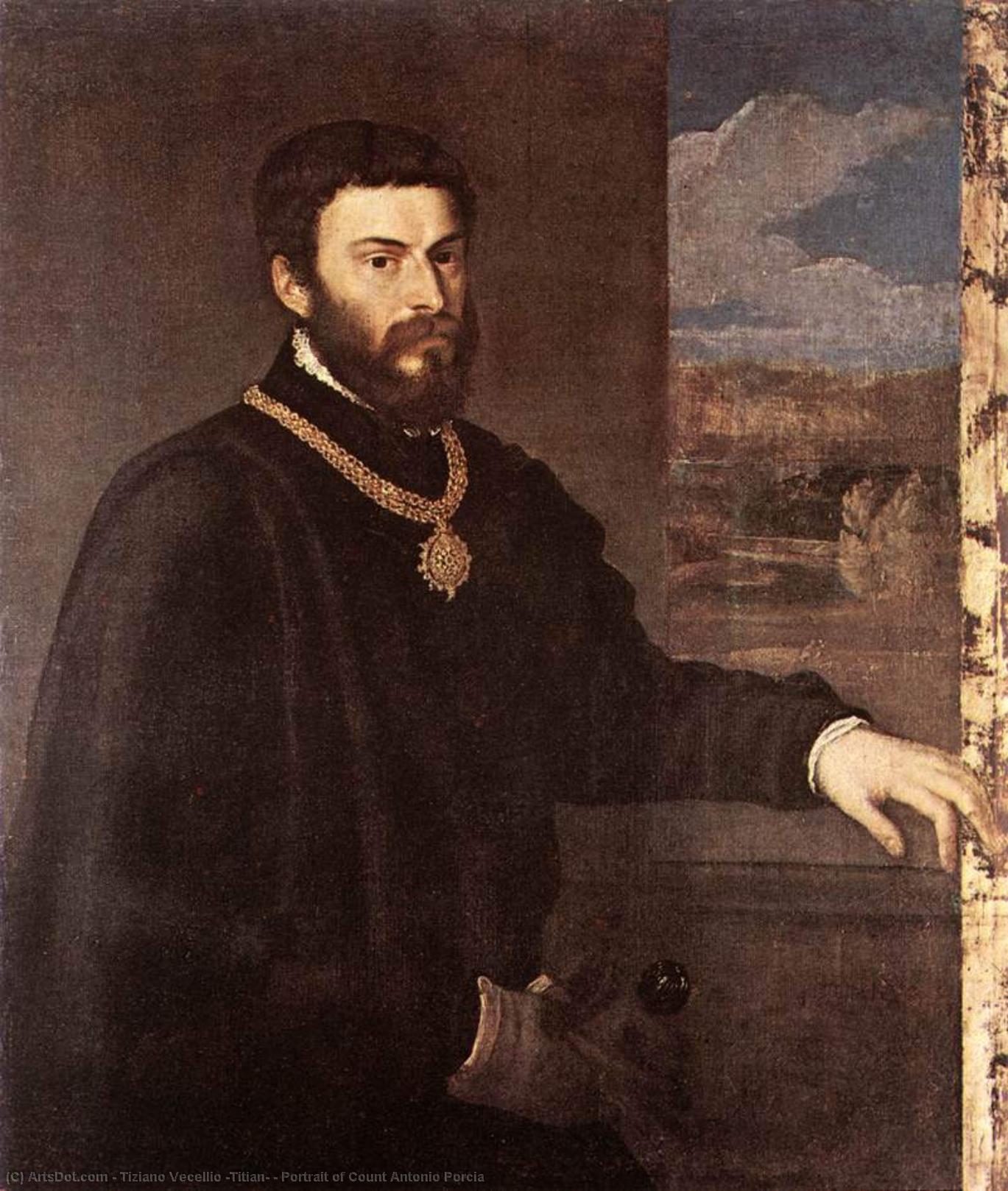 Eine Kopie von kaufen Portrait of Count Antonio Porcia - Tizian