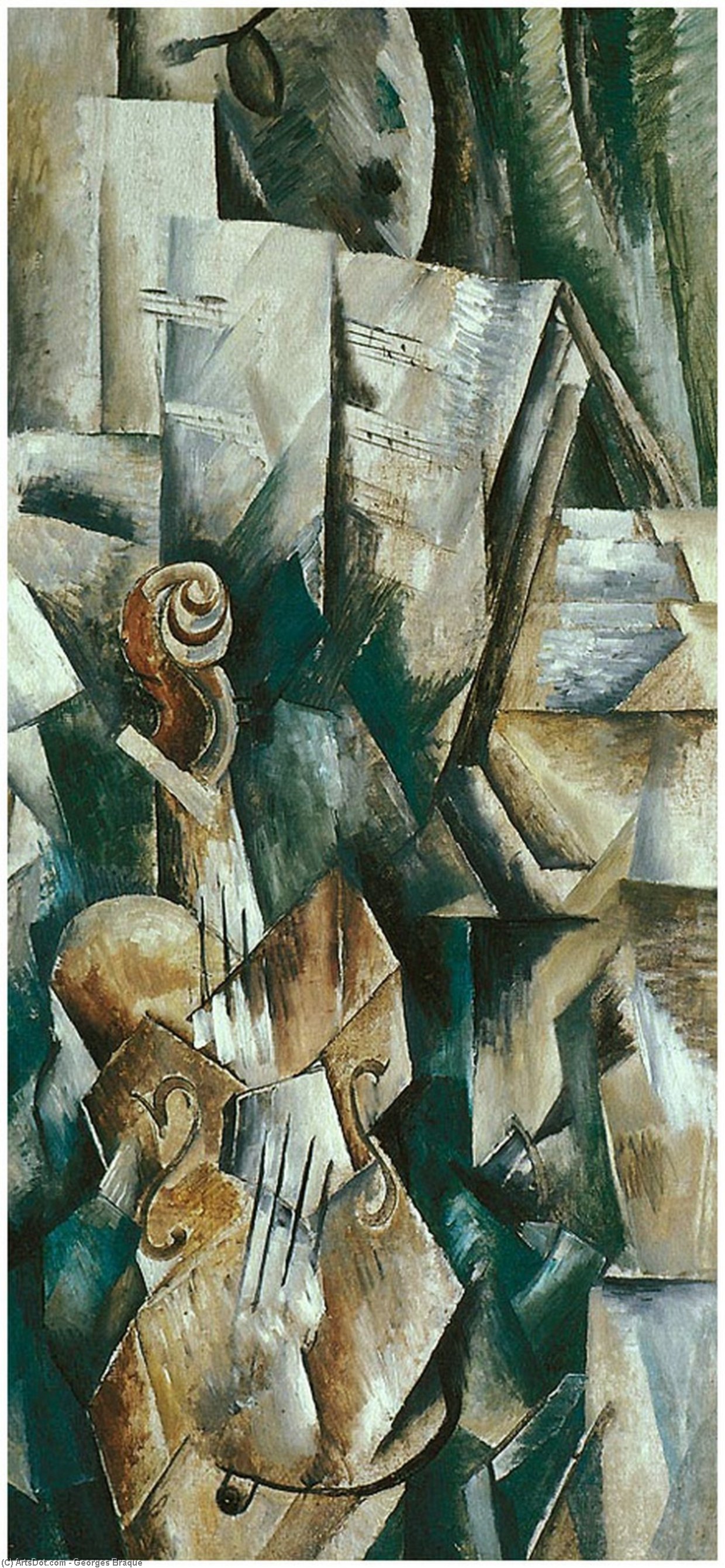 Compra una impresión giclée de Violín y Paleta - Georges Braque